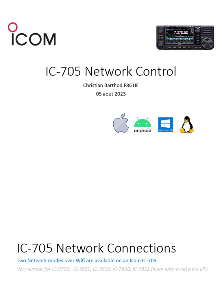 IC-705 Network Control Guide | PDF