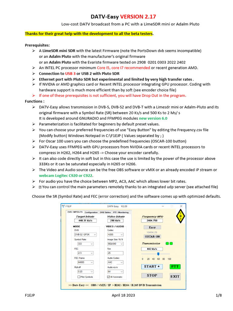 DATV Easy 2.17 en | PDF
