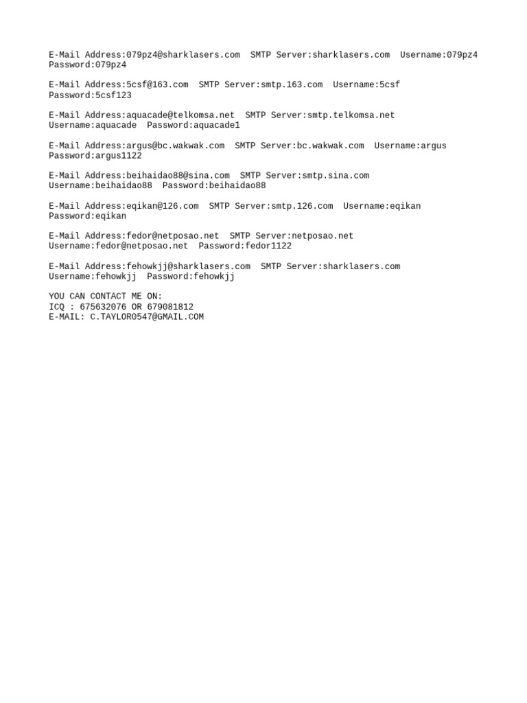 100 Working SMTP | PDF