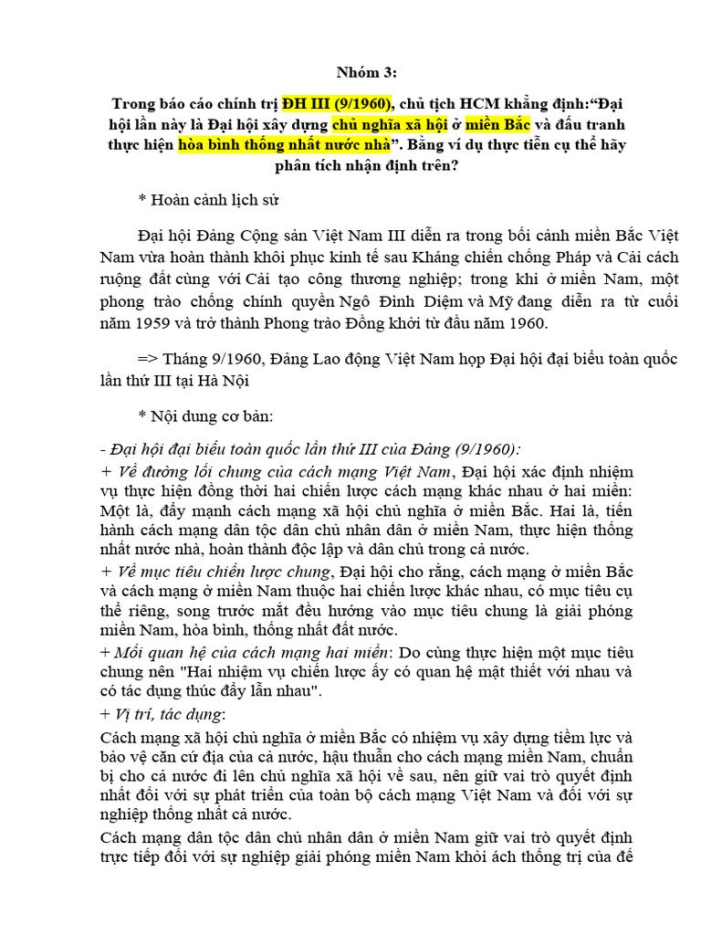 Tim Hieu Noi Dung Lich Su Dang Nhom 3 | PDF
