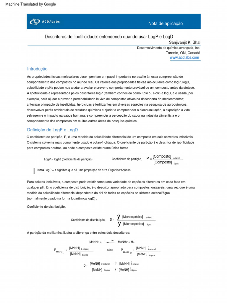 Logp Vs Logd Solubilidade-2 | PDF | Ph | Solubilidade