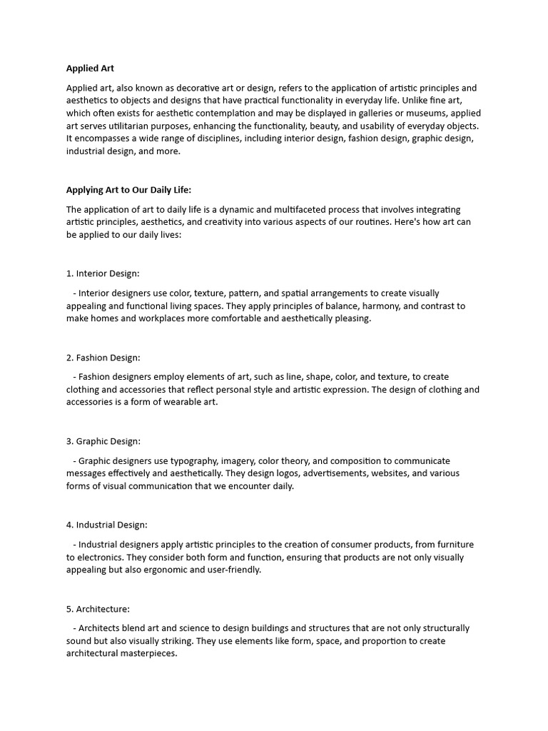 Applied Art-1 | PDF