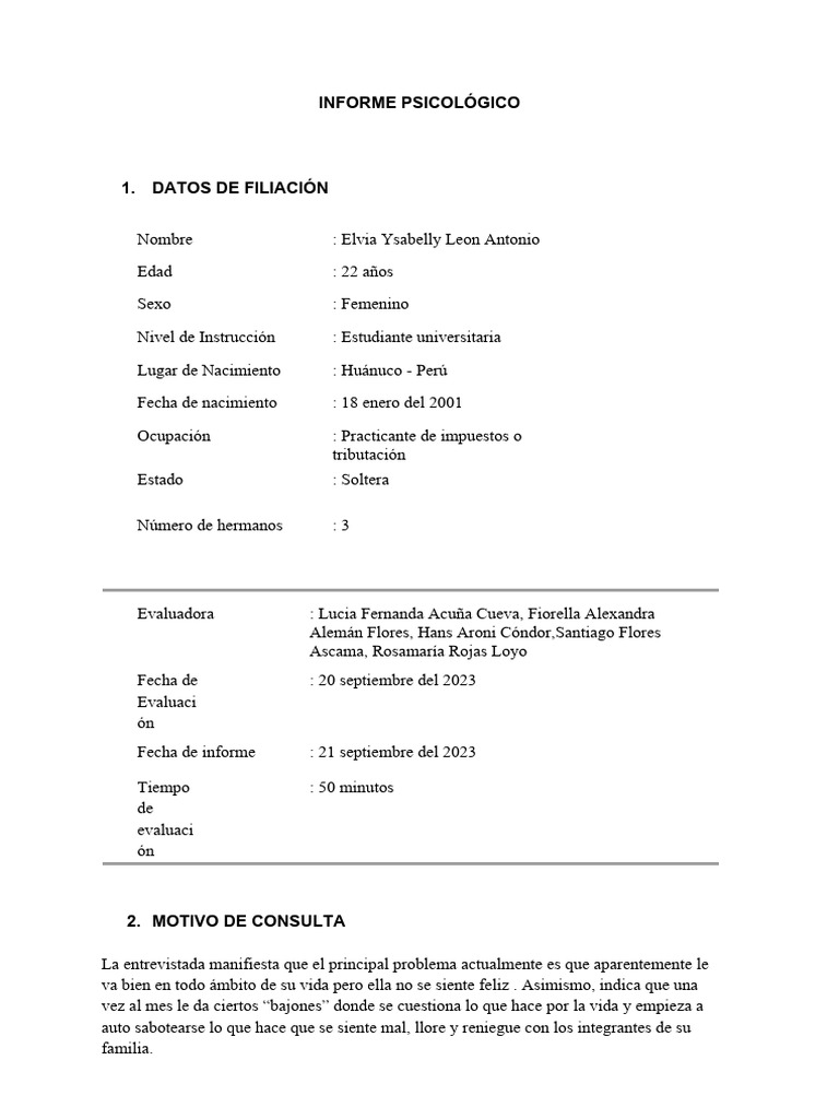 Informe Diagnostico | PDF