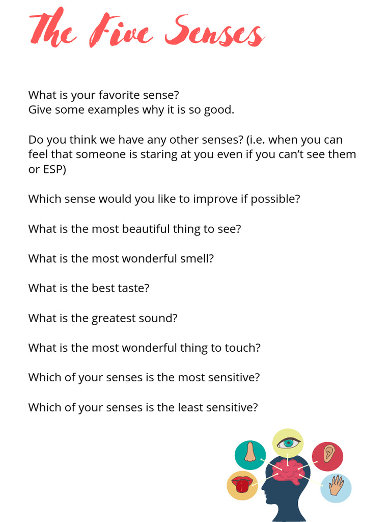 The Five Senses What Is Your Favorite Sense Give Some Examples Why It ...