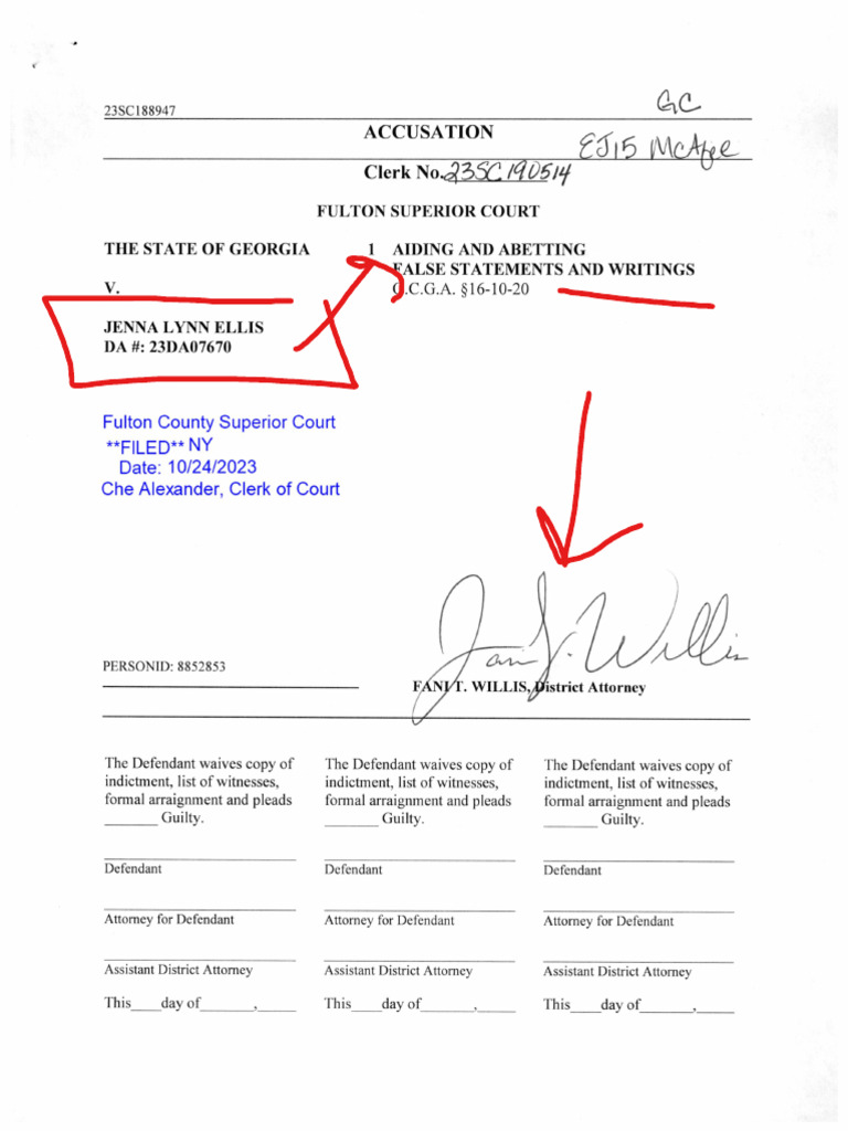 Jenna Ellis Plea Agreement | PDF | Arraignment | District Attorney