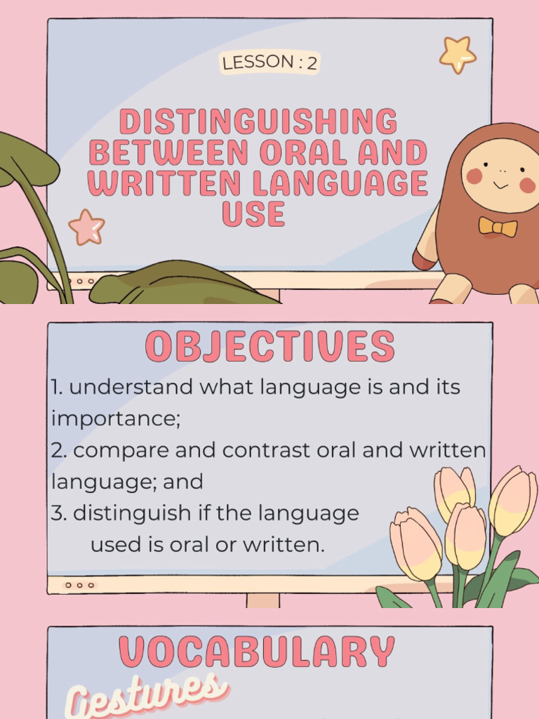 Lesson 2 Oral and Written Language | PDF