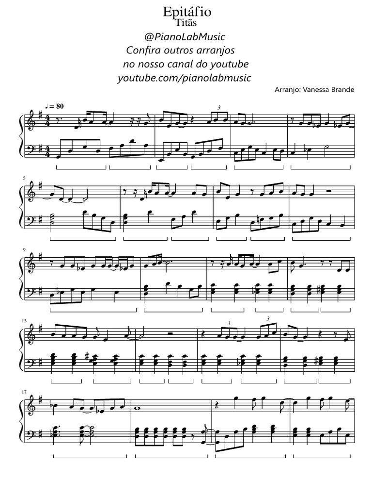 Arranjo de Epitáfio - Vanessa Brande | PDF