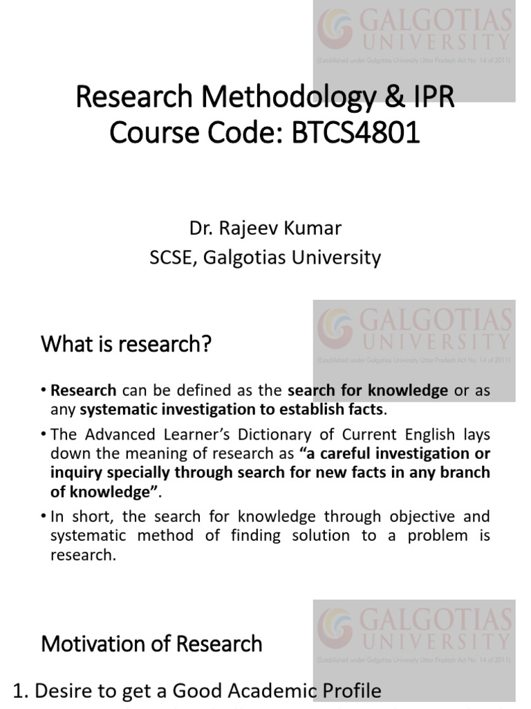 Research Methodology & IPR Notes | PDF | Survey Methodology | Plagiarism