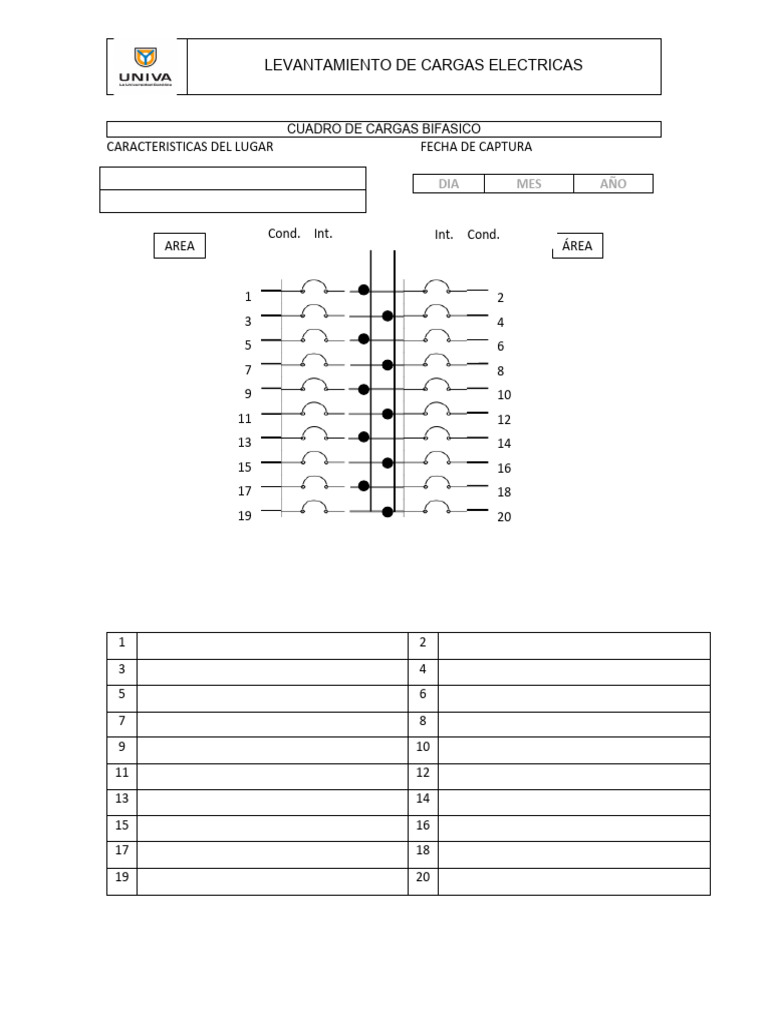 Cuadro de Cargas Bifasicas | PDF