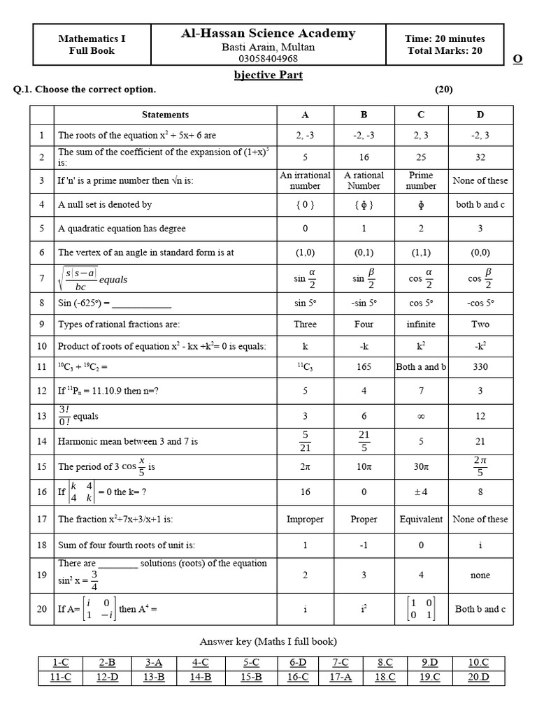 Maths 1st Year Full Book | PDF | Triangle | Trigonometric Functions
