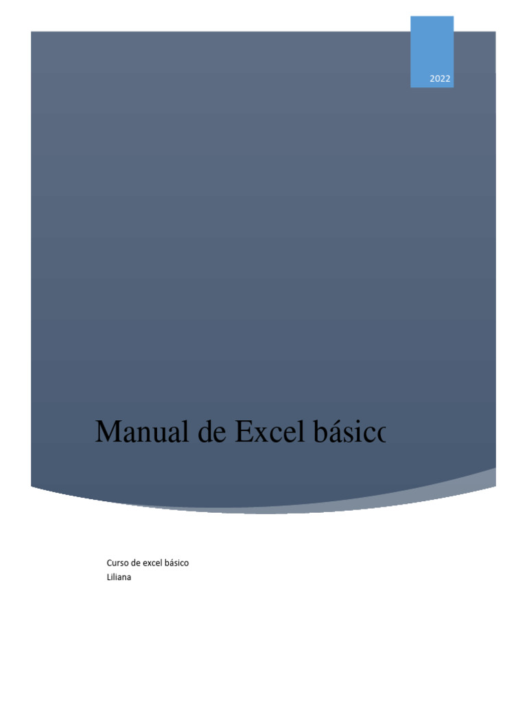 Manual de Excel Básico1 | PDF | Microsoft Excel | Hoja de cálculo