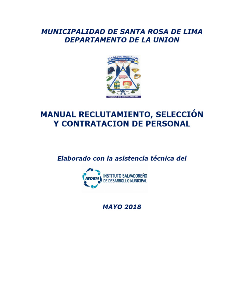 Manual de Reclutamiento Seleccion y Contratacion de Personal 2018 | PDF | Gestión de recursos ...