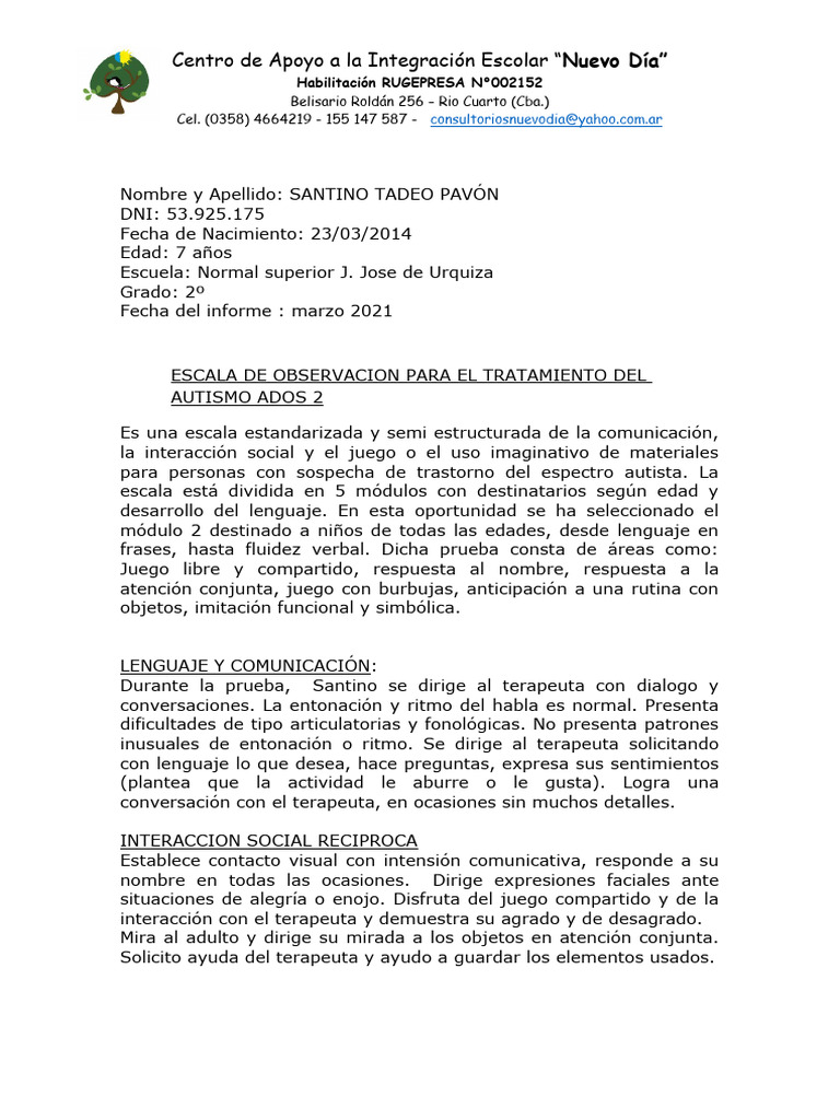 ESCALA-DE-OBSERVACION-PARA-EL-TRATAMIENTO-DEL-AUTISMO-ADOS-2 Santino ...