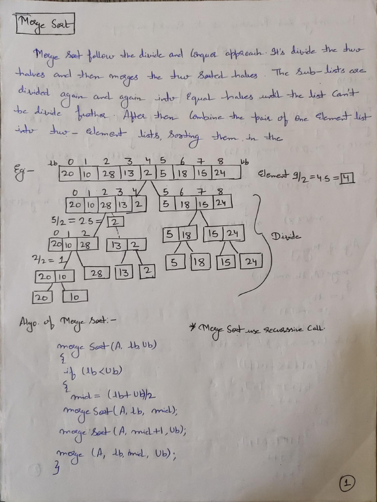 Merge Sort Pdf