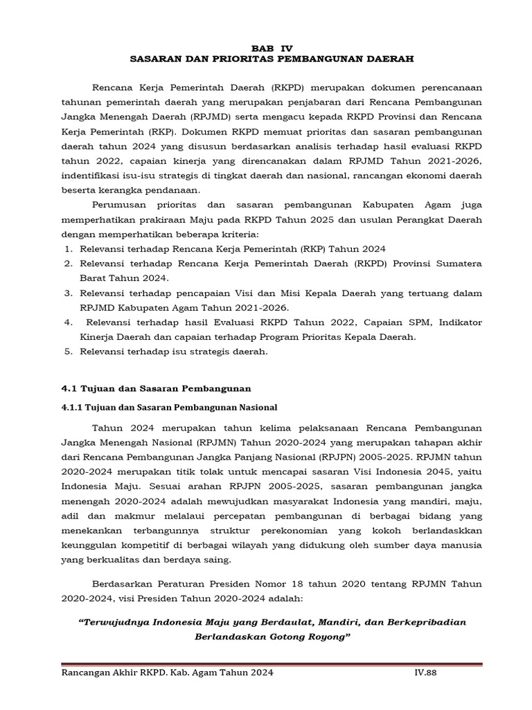 Bab Iv RKPD 2024 | PDF