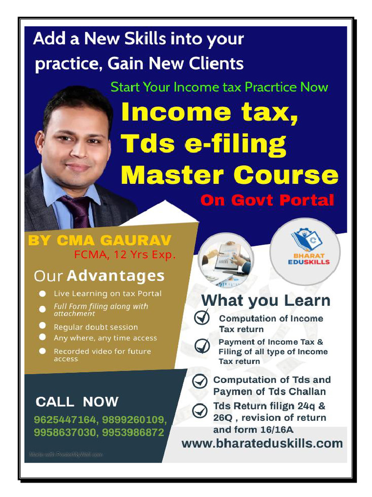 Income Tax and Tds Practiotioner Course | PDF | Taxes | Government Finances