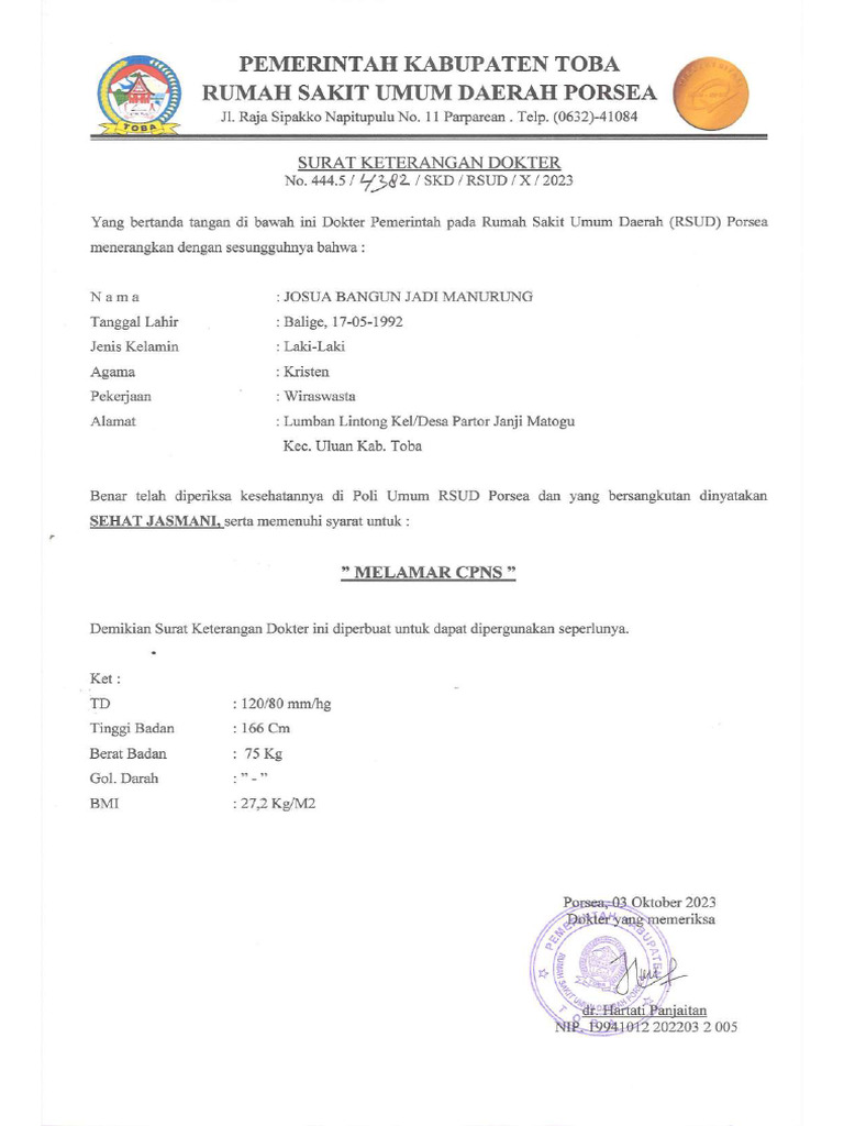 Scan Surat Keterangan Dokter | PDF