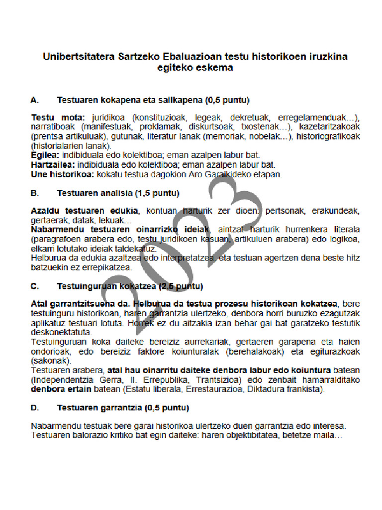 Testu Iruzkina Egiteko Urratsak | PDF