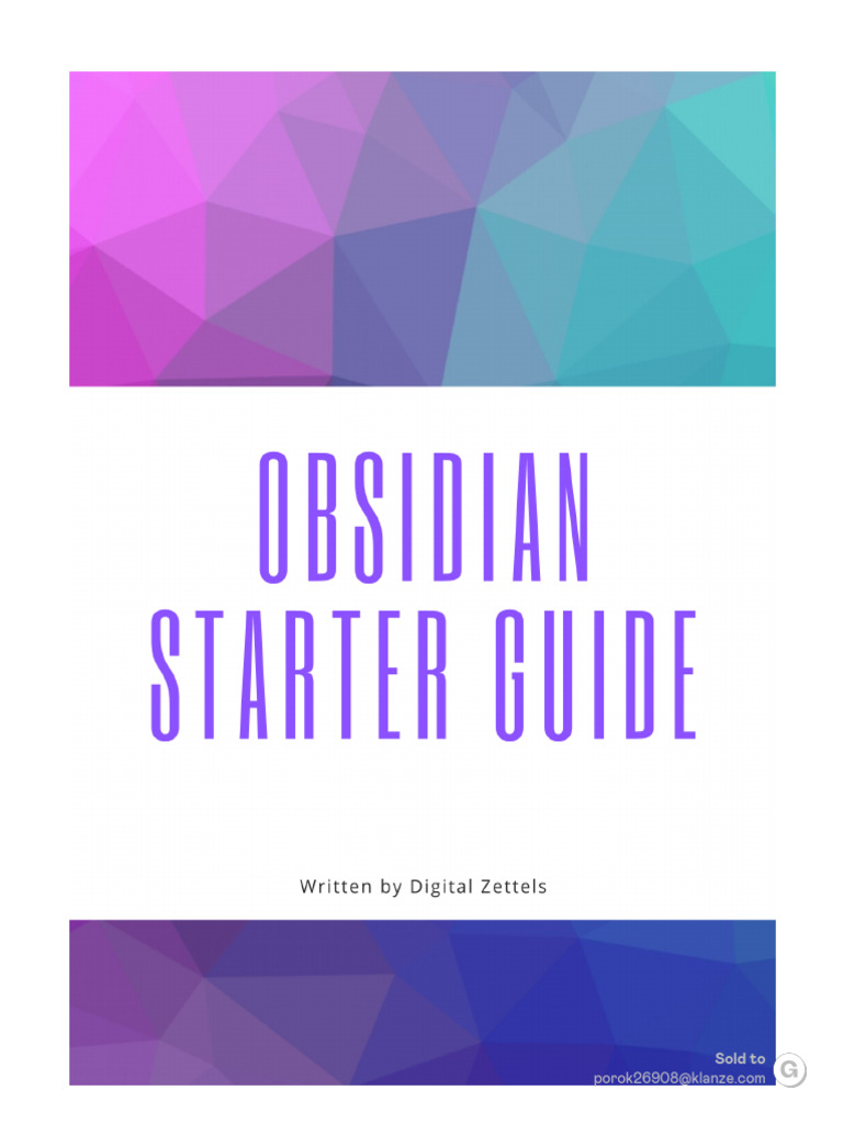 Obsidian Starter Kit Guide | PDF
