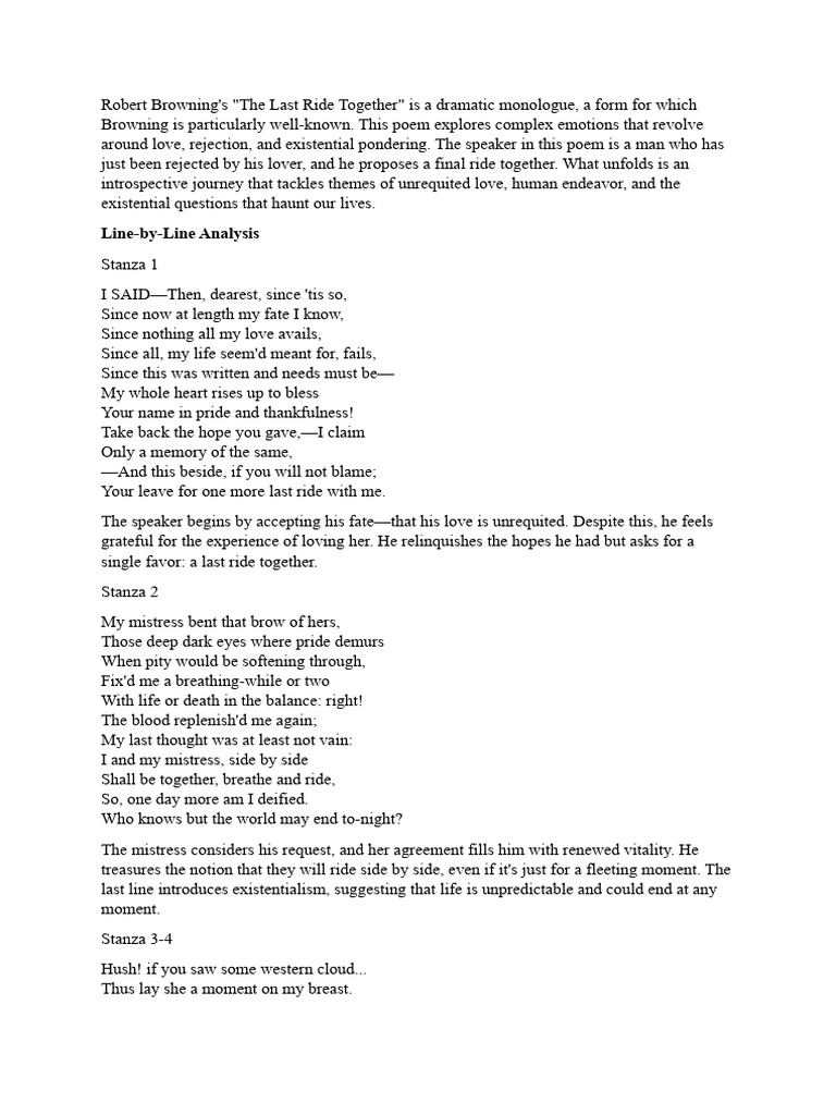 The Last Ride Together Explanation | PDF