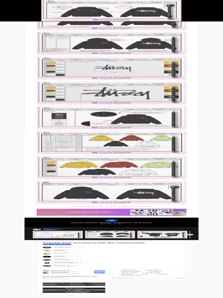 Stussy Hoodie Design Reference Tech Pack | PDF | The Arts | Clothing