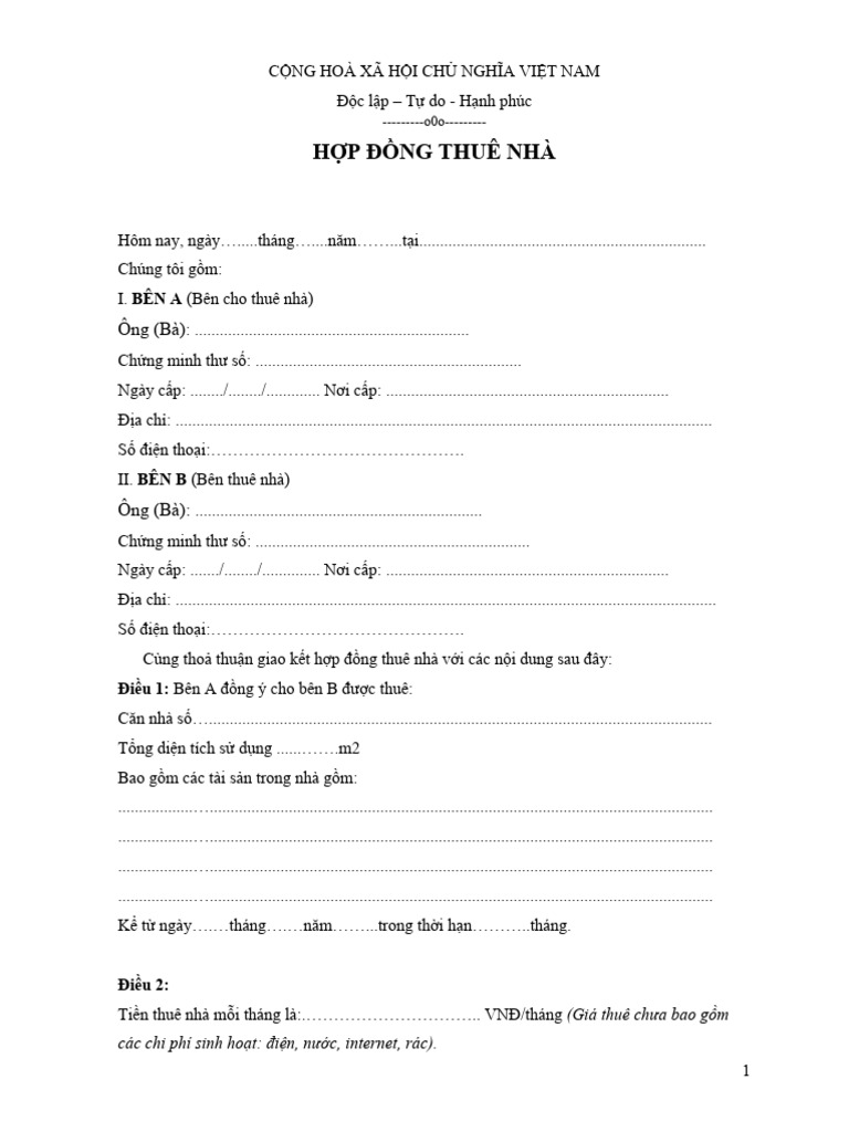 Mau HD Thue Nha | PDF