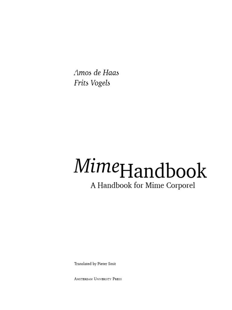 TOC and Preface Mime Handbook | PDF | Foot | Human Anatomy