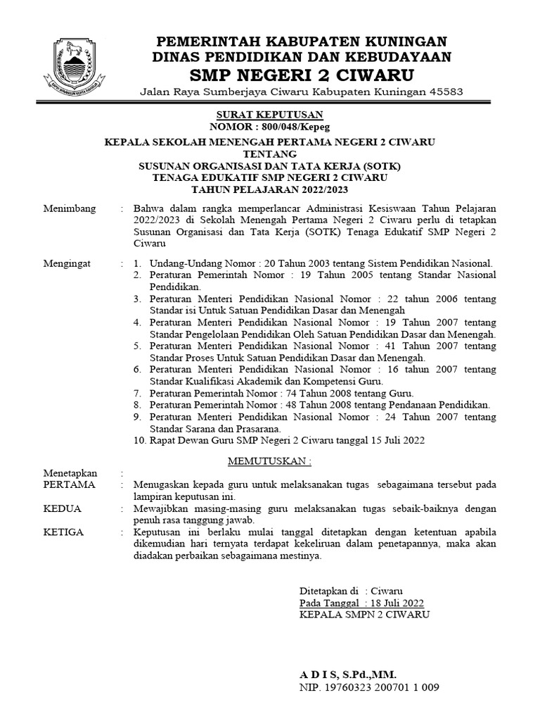 SK SOTK 2022-2023 - Draft | PDF