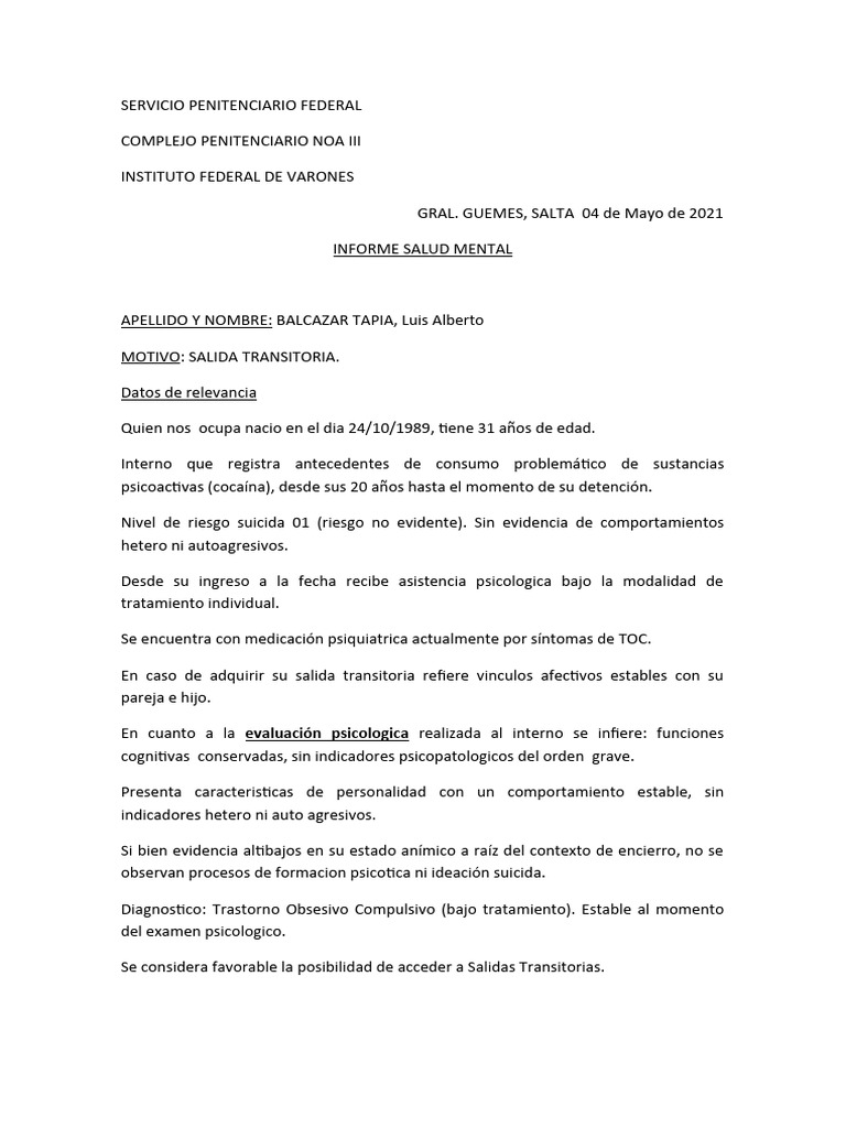 Inf. Balcazar Tapia, Luis Alberto | PDF