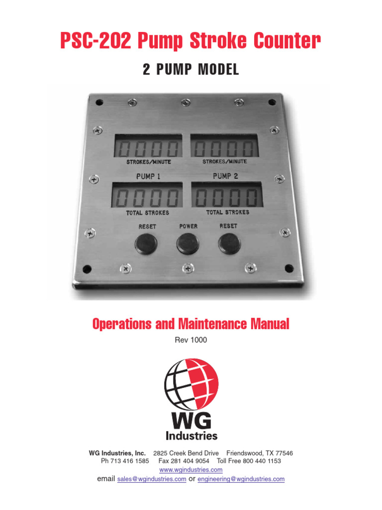 PSC 202 Pump Stroke Counter WG Industries | PDF | Switch | Screw