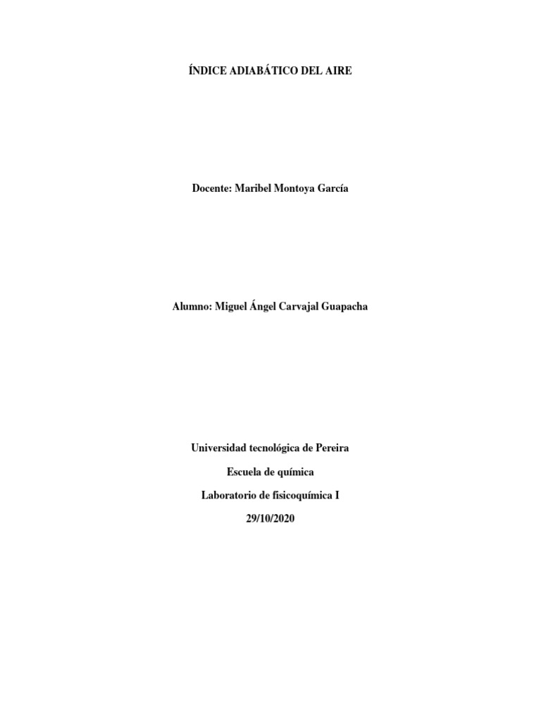 Indice Adiabático Del Aire Pdf Oscilación Naturaleza