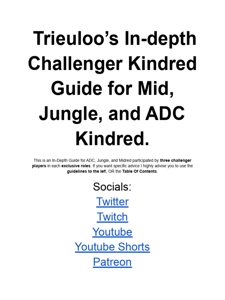 Kindred In-Depth Guide | PDF