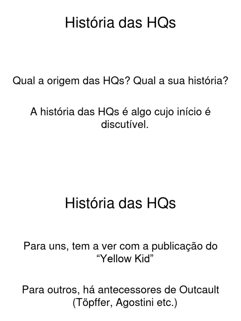 Aula 02 - História das HQs | PDF | Quadrinhos | Quadrinhos americanos