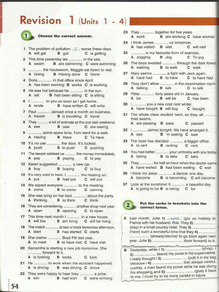 Revision Units 1-4 | PDF