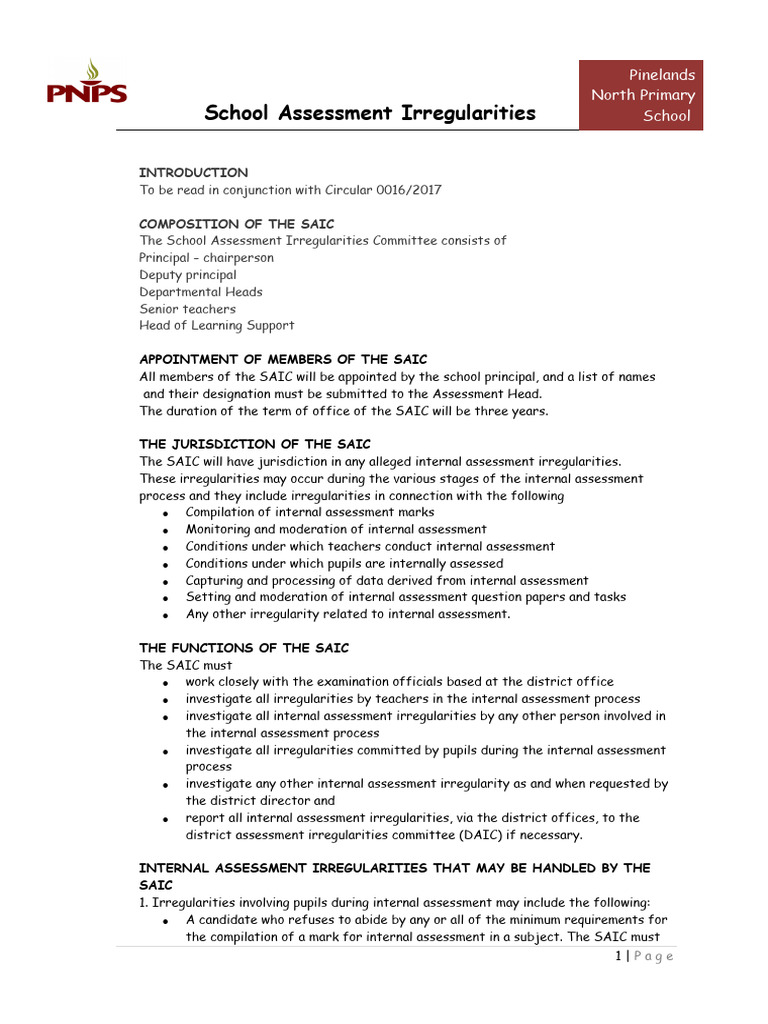 School Assessment Irregularities 2022 | PDF | Government | Justice