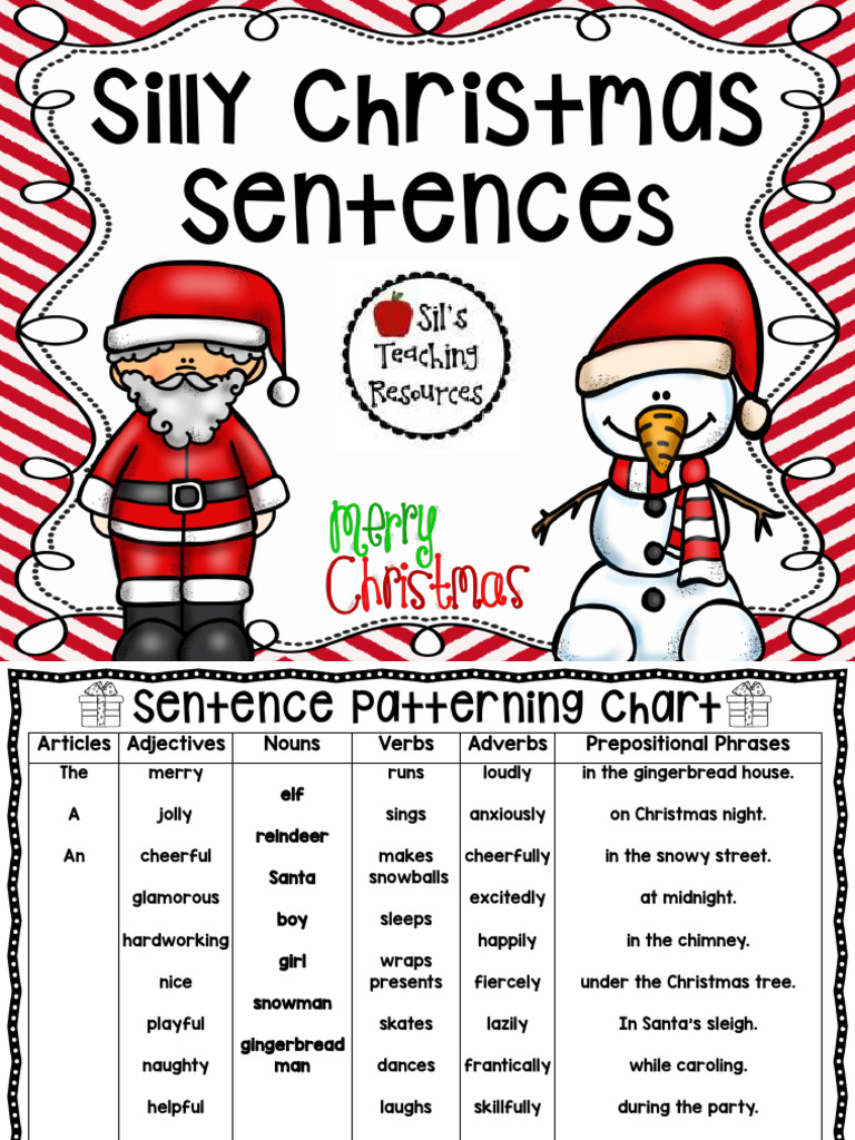 Silly Christmas Sentences | PDF | Adverb | Linguistics