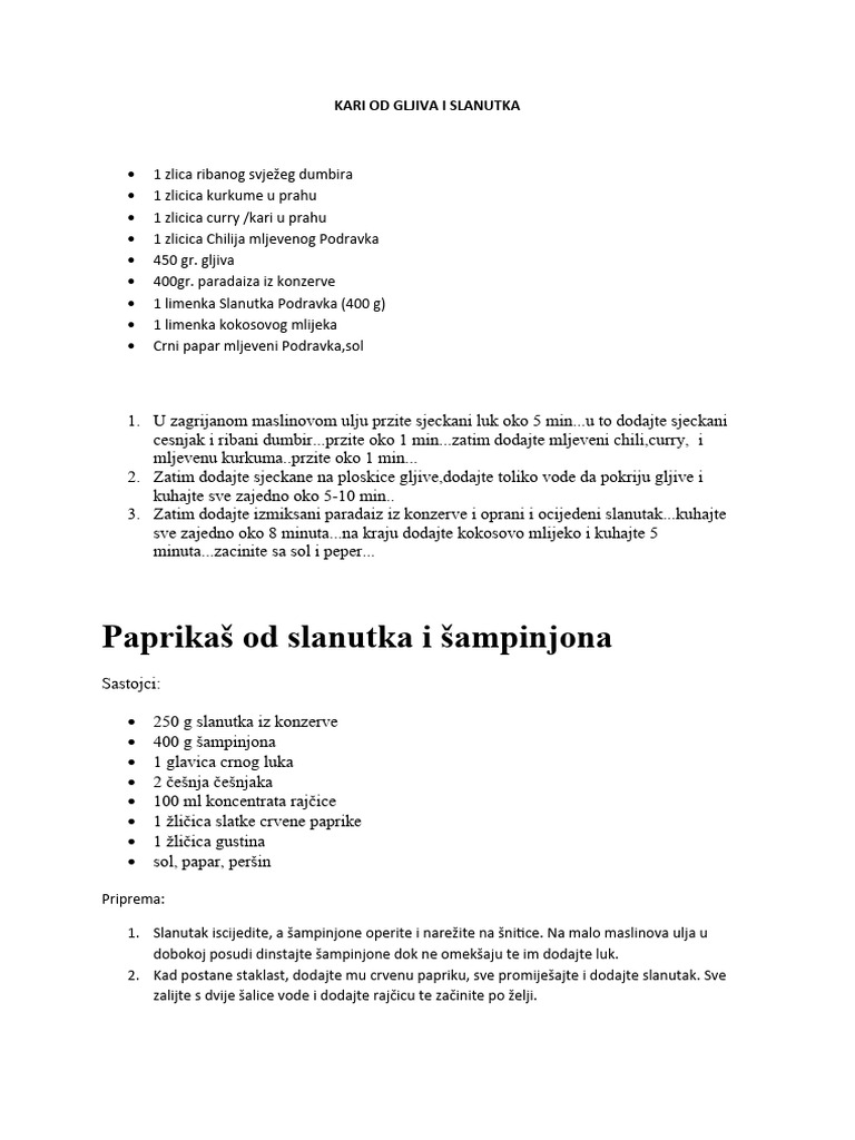 Gljive I Slanutak | PDF