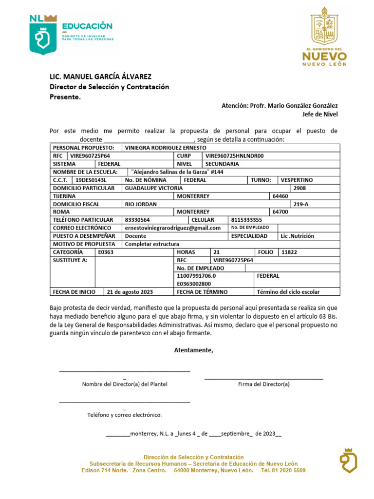Evr-Formato Propuesta Mesas 2023-2024 | PDF