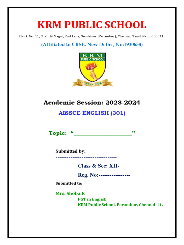 ENG Project Template & Front Page | PDF
