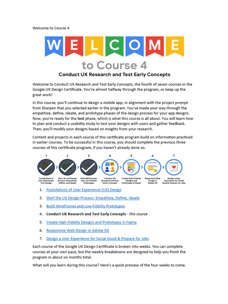 Welcome To Course 4 | PDF | Usability | Accessibility