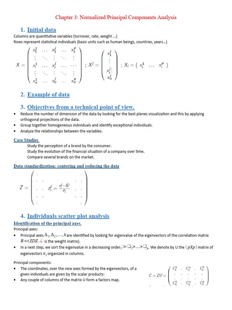 Chapter 3 Normalized Principal Components Analysis | PDF | Principal ...