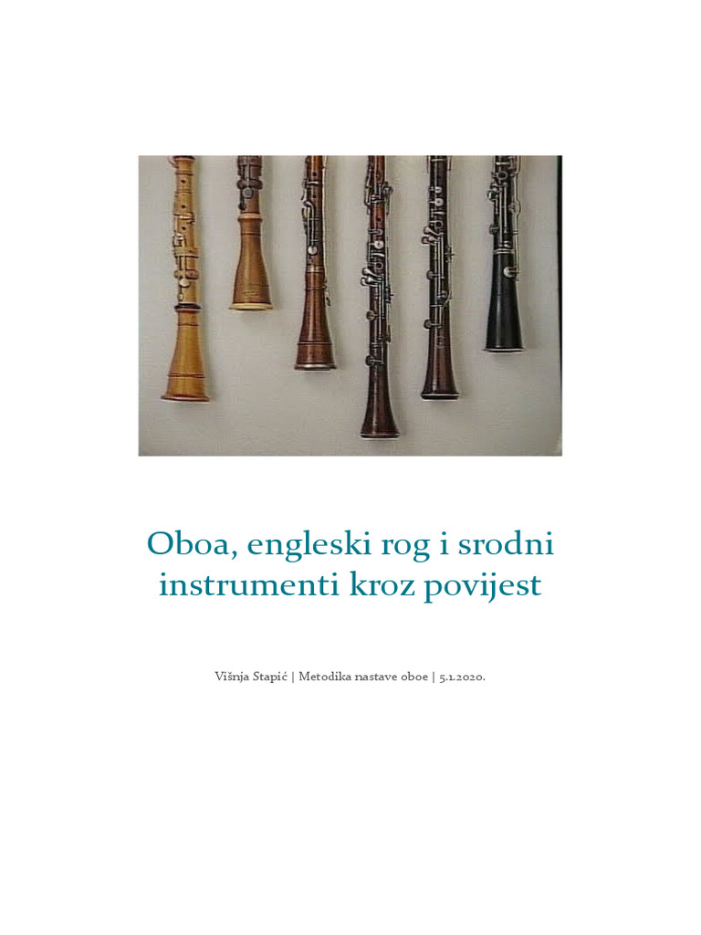 Oboa I Srodni Instrumenti Kroz Povijest-Esej | PDF