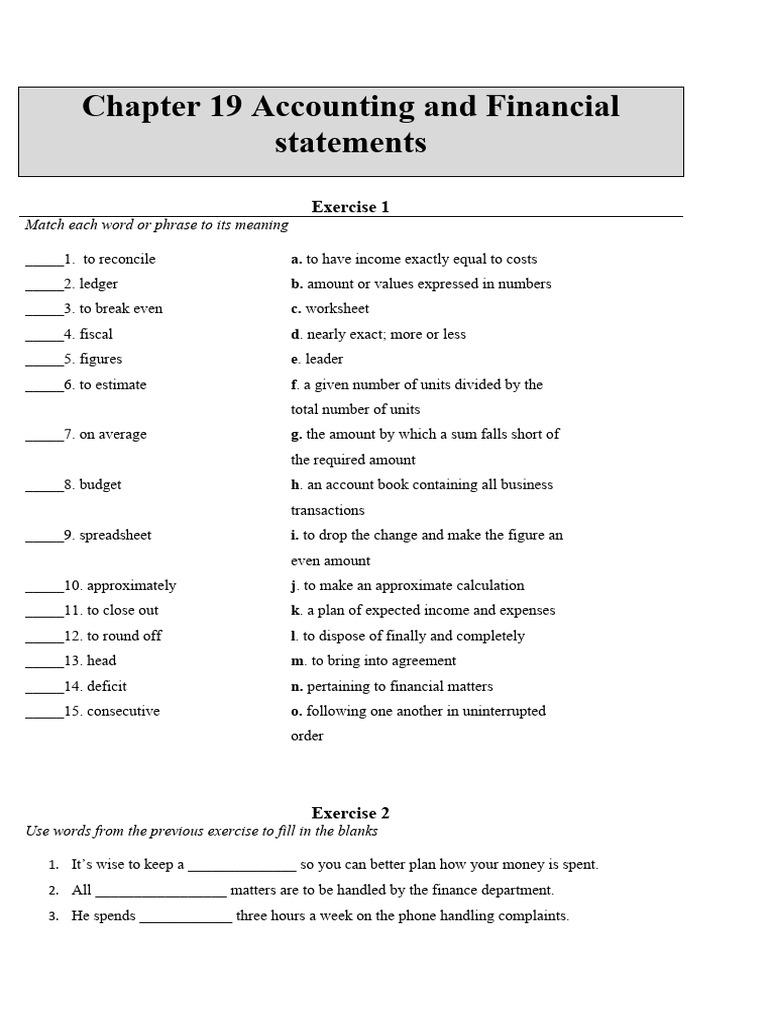 Chapter 19 Accounting and Financial Statements | PDF | Financial ...