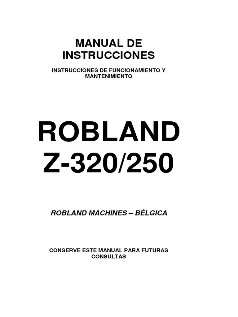 Manual de Instrucciones Robland Z320 | PDF | Rodamiento (Mecánico ...