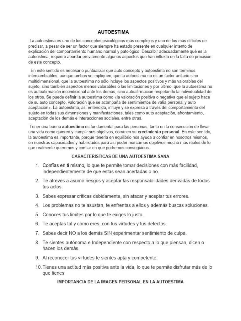 AUTOESTIMA | PDF | Autoestima | Motivación