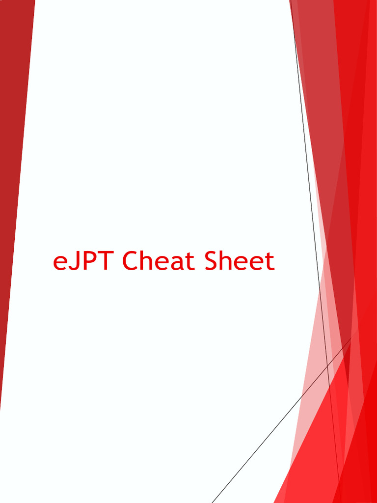 EJPT Cheat Sheet | PDF | World Wide Web | Internet & Web