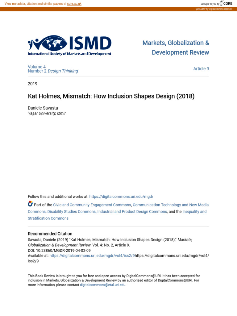 Kat Holmes Mismatch How Inclusion Shapes | PDF | Social Exclusion ...