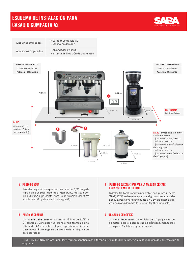 Esquema de Instalación - Casadio A2 Compacta | PDF