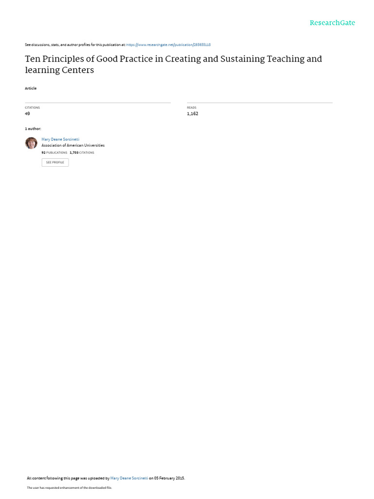 Ten Principles of Good Practice in Creating and Su | PDF