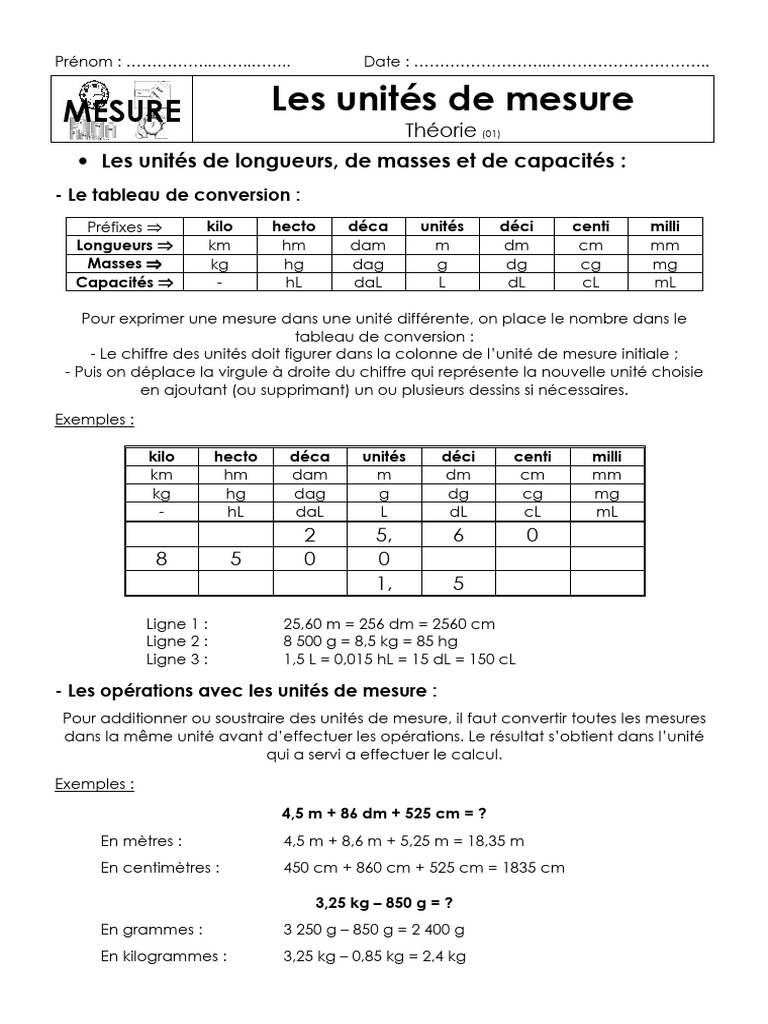 Mesure Theo 01 | PDF